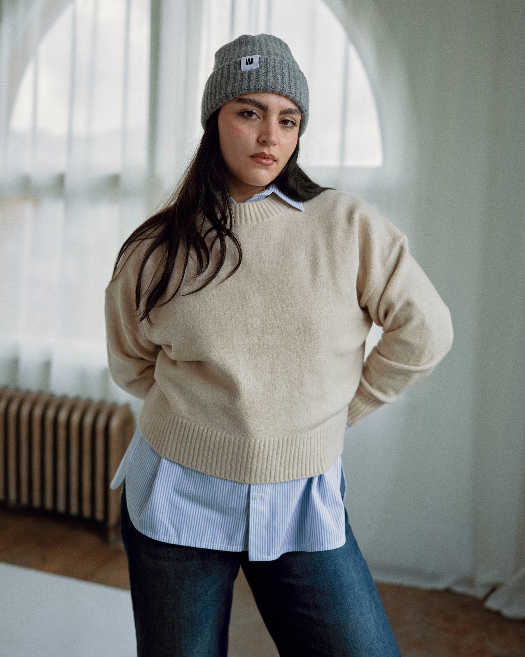 W Beanie in Cloud – Wirth Hats
